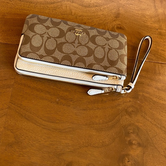 Coach | Bags | Coach Double Zip Wallet In Signature Canvas | Poshmark